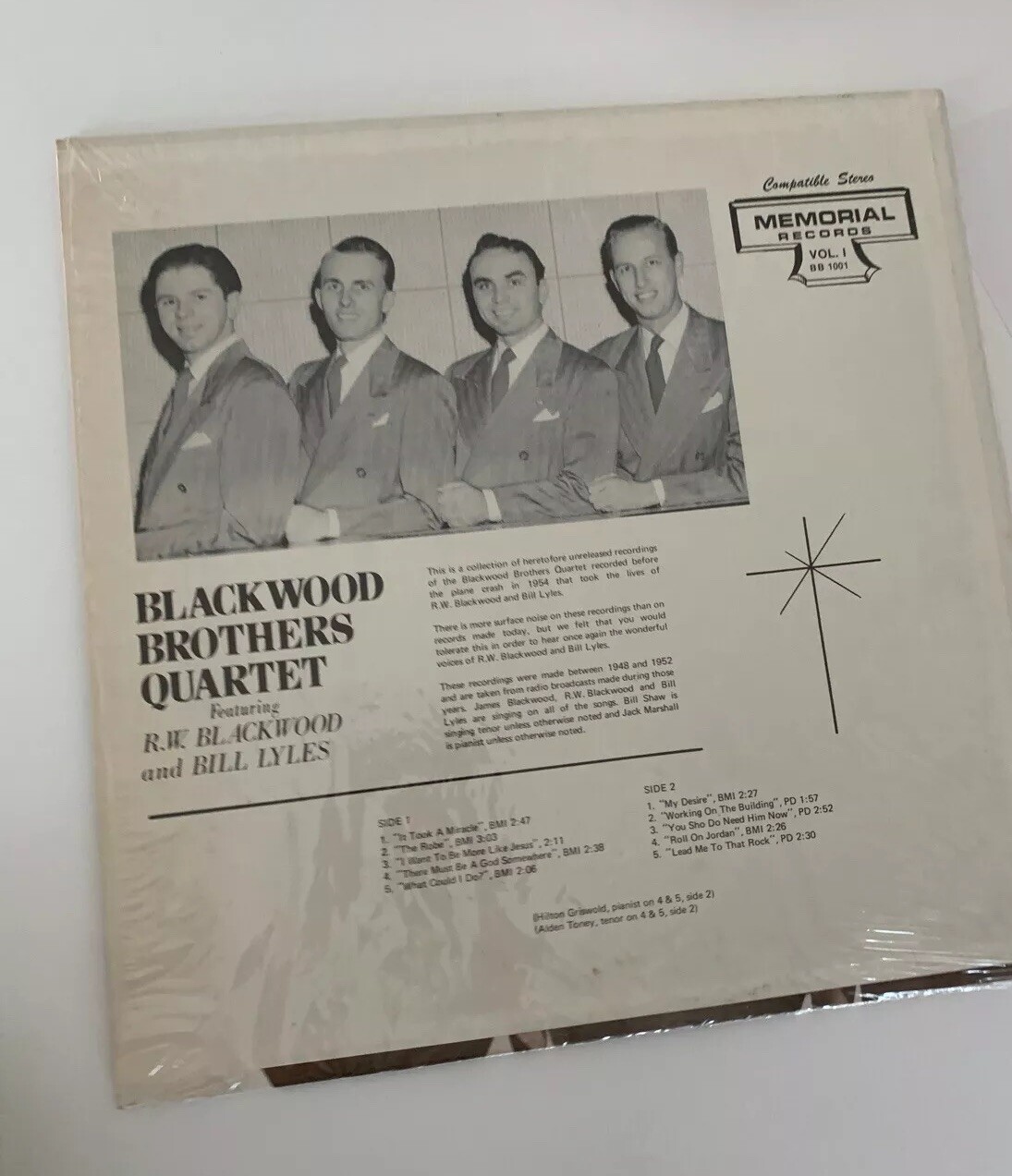The Blackwood Brothers Quartet Featuring R.W. Blackwood - Memorial ...