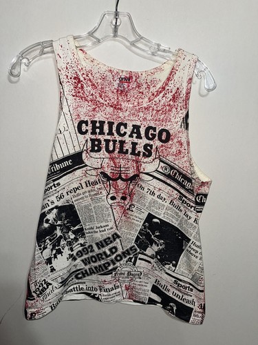 1992 Chicago Bulls Championship Newspaper Headlines Splatter Tank Top ...