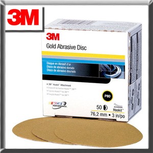 3M 0914 3" 320 GRIT Hookit Gold Abrasive Sandpaper Sanding Disc 50/Box ...