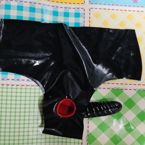 Latex Rubber Briefs Male's Shorts With Penis Sheath Anal sheath ...
