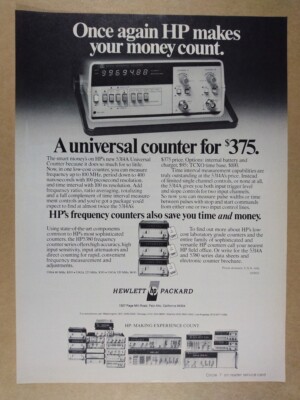 1979 Hewlett-Packard HP 5314A Universal Counter vintage print Ad | eBay