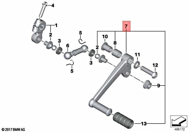 BMW Foot Operated Shift Lever (Foot Shifter) Silvere Genuine - F800S/ST ...