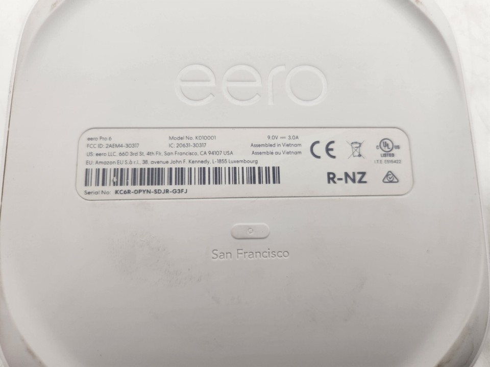 Eero Pro 6 Mesh Wifi 6 Router K010001 Tri-Band w OEM Supply tested ...