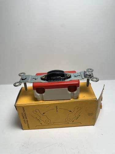 HUBBELL 1221-L LOCK TYPE SWITCH Single POLE 120/277V NEW BACK OR SIDE ...