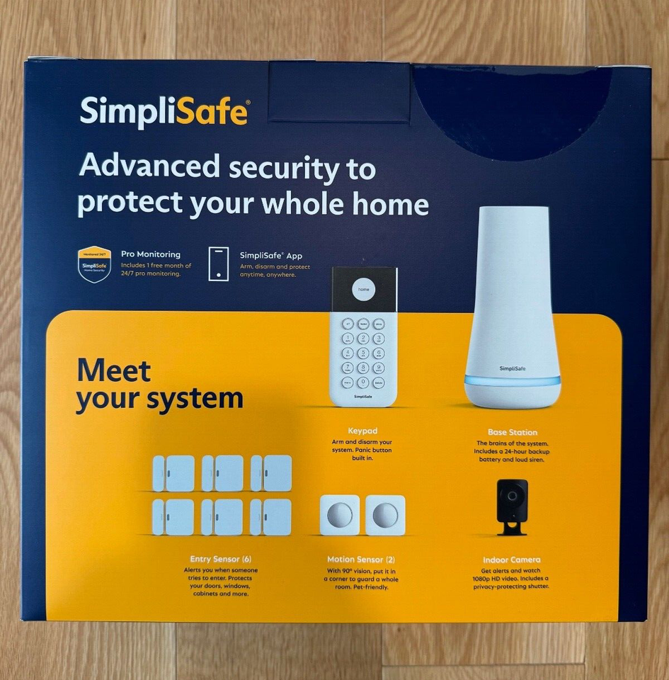SIMPLISAFE 11-PIECE HOME SECURITY SYSTEM WITH INDOOR CAMERA AND 6 ENTRY ...