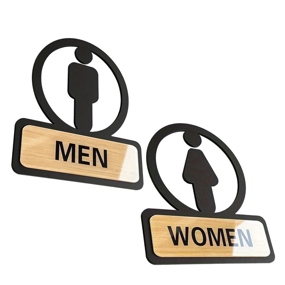 2 Pcs Restaurant Restroom Signs Lavatory Door Bathroom Marker Acrylic ...