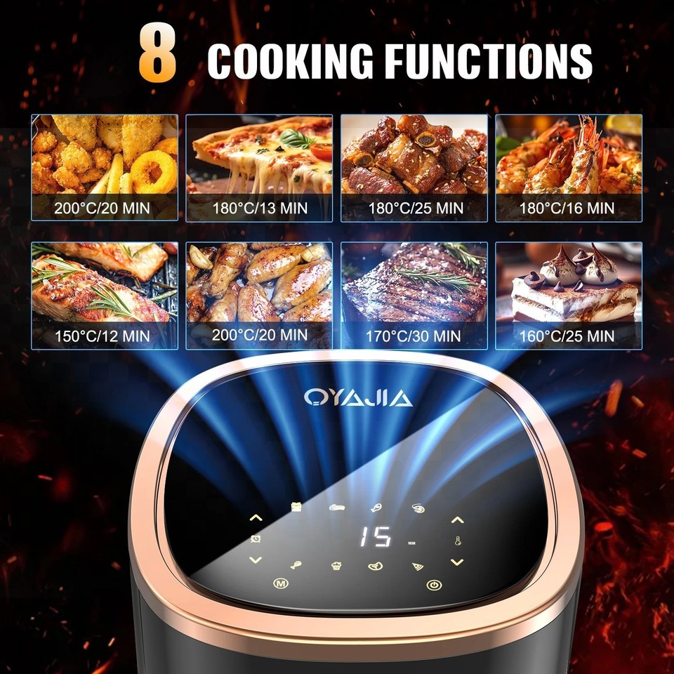 6L Air Fryer Transparent Large Touch Screen Multifunction Digital Oven ...