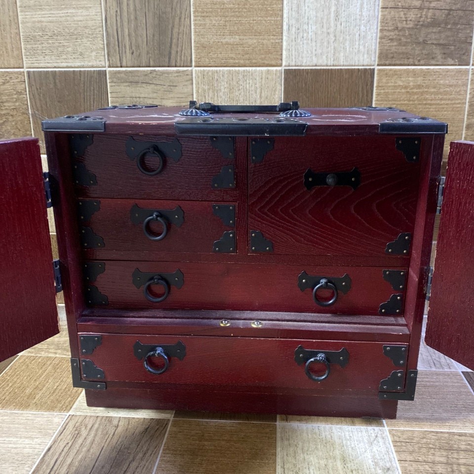 Small item storage box chest of drawer TANSU Japanese furniture vintage ...