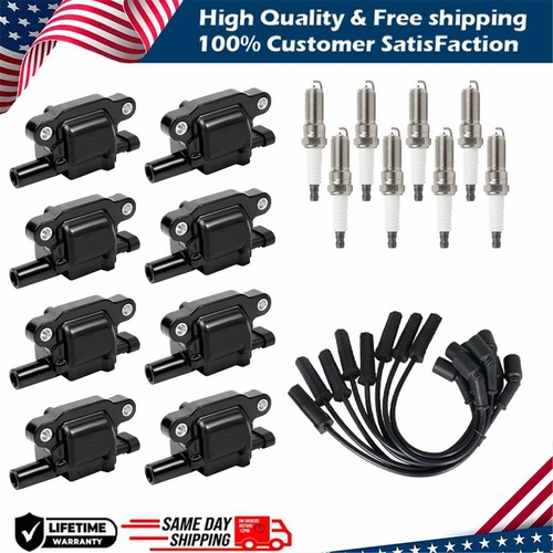 8 Pack New UF413 Ignition Coil & 41-110 Spark Plug & 9748UU Wire for ...
