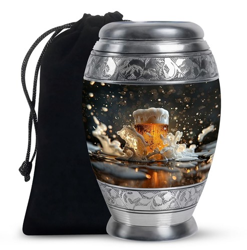 Beer Large Urn Human Ashes, Cremation Urn For Adult Women, 10 Inch ...