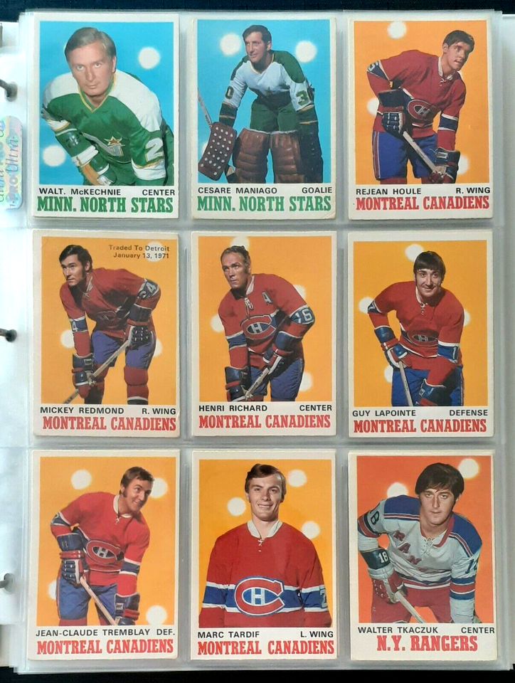 1970-71 O-PEE-CHEE HOCKEY COMPLETE SET IN A BINDER 70-71 VGEX+ TO ...