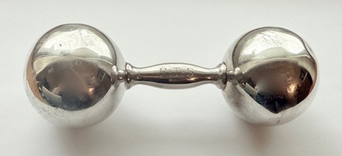Tiffany & Co. Sterling Silver Barbell Baby Rattle 4.5" No Bag or Box ...