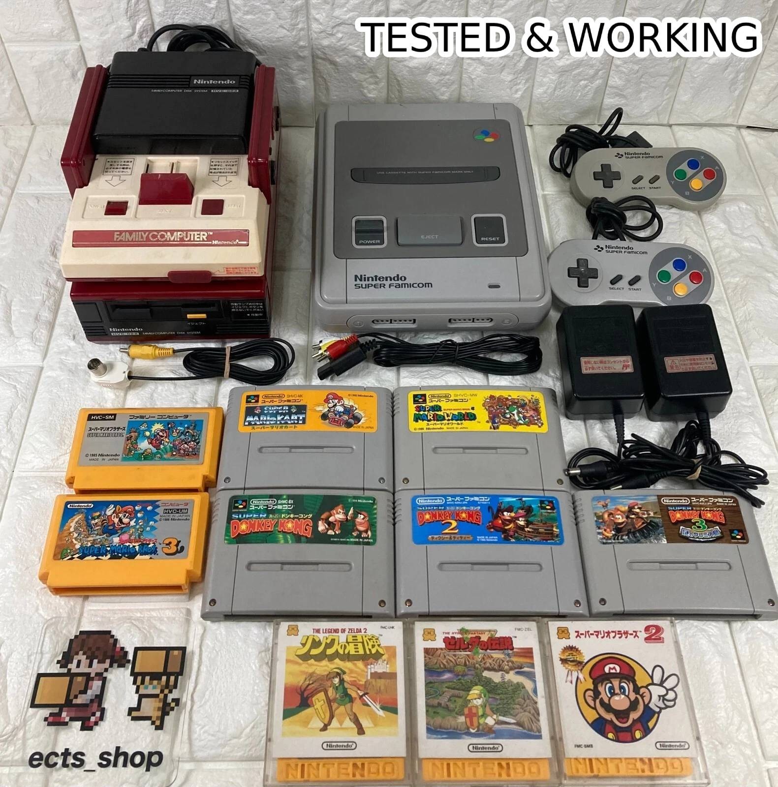 Famicom Disk system Super famicom console set Main unit unmodified ...