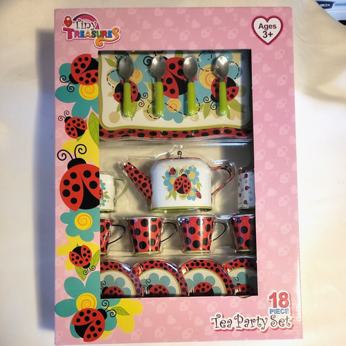 Tiny Treasures 18 pc Ladybug Tea Party Set Red Pretend Play | eBay