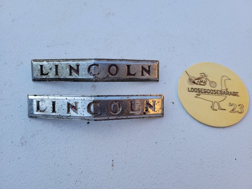 2x 42-48? Lincoln Zephyr Continental Front Hood Embem Badge Script Logo ...