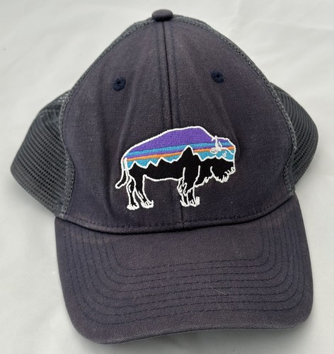 Patagonia Fitz Roy Buffalo Bison Hat Snapback Mesh Gray Baseball Cap | eBay