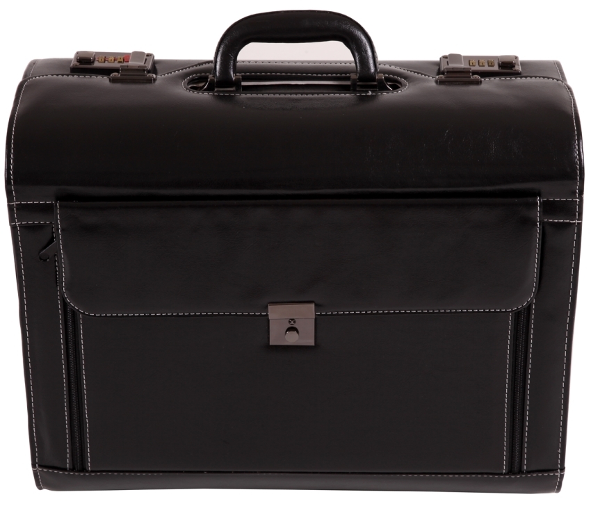 New Black Leather Pilot Case Large Briefcase Flight Bag Cabin Doctors Mens Women | eBay UK