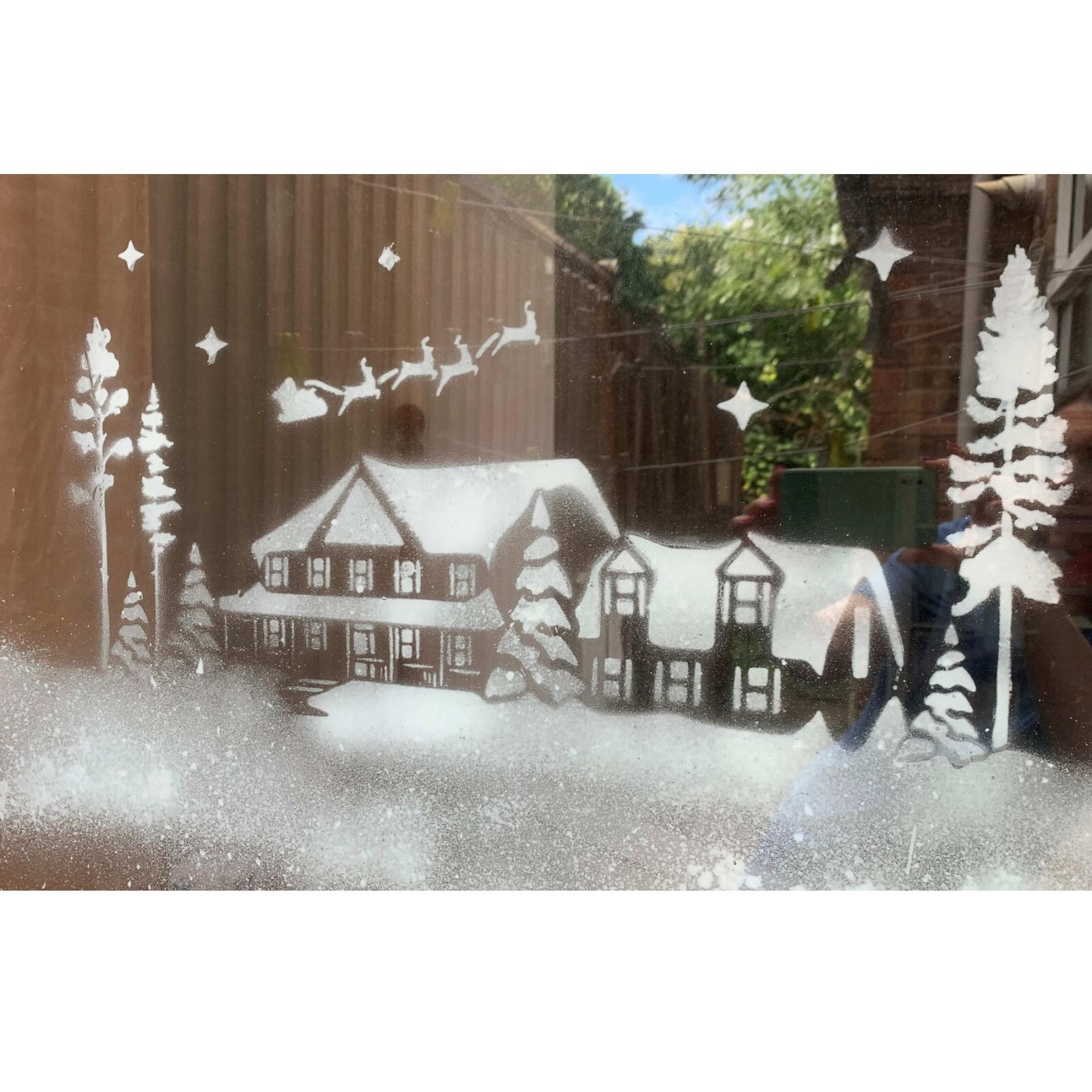 Christmas House Window Stencil-Lovestencil-For Use With Snow Spray | eBay