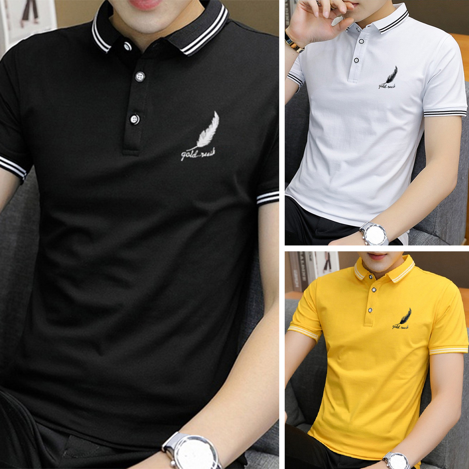 Summer Tops Young Style Pullover Formal Lapel Men Tops Anti-pilling | eBay