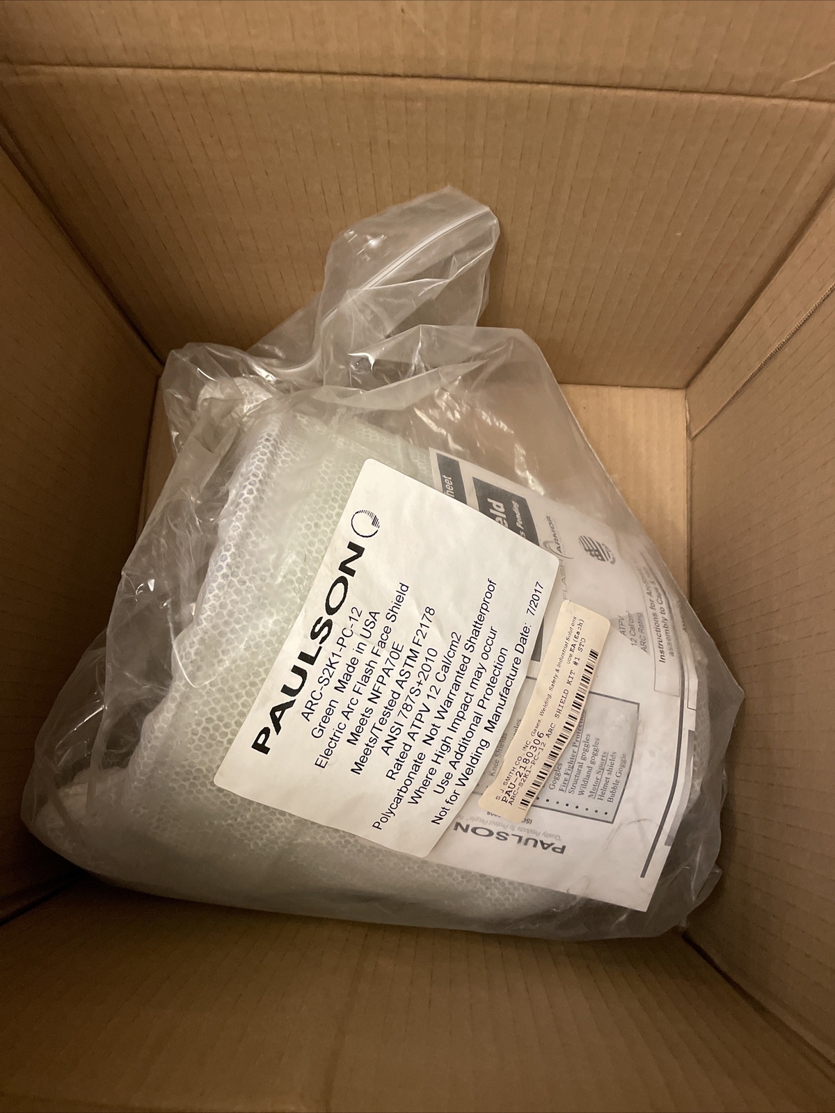 Paulson Electric Arc Flash Face Shield ARC-S2K1-PC-12 & 2 Filter Plates ...