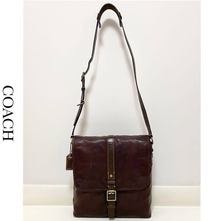 COACH Harrison Map Leather Leather Shoulder Leather B… - Gem