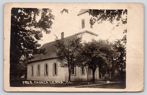 Lerna Illinois~Presbyterian Church Close Up~Home on Noon Train~1909 ...