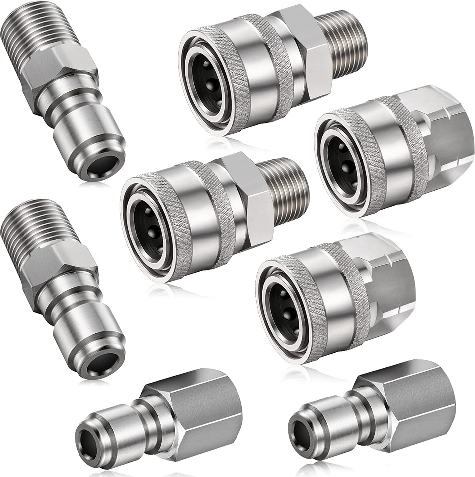 Pressure Washer Hose Connector Adapter Set Quick Connect NPT 3/8 Inch ...