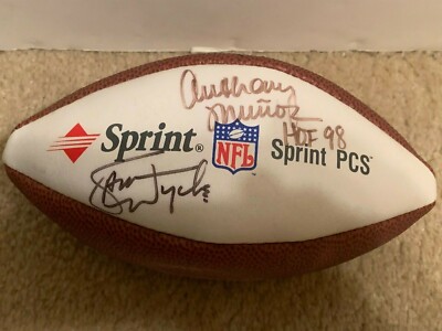 Anthony Munoz Sam Wyche autographed signed mini football SPRINT Logo | eBay