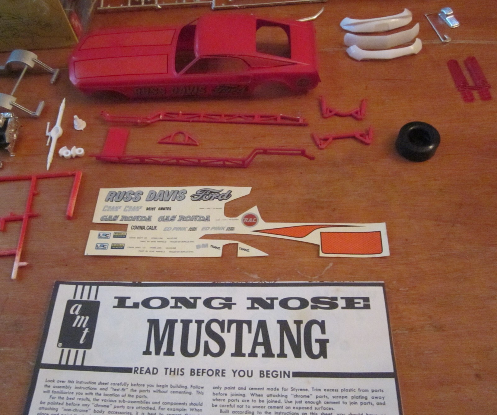 AMT Gas Ronda Longnose Mustang Funny Car Kit # T307 Built Drag in Box w ...