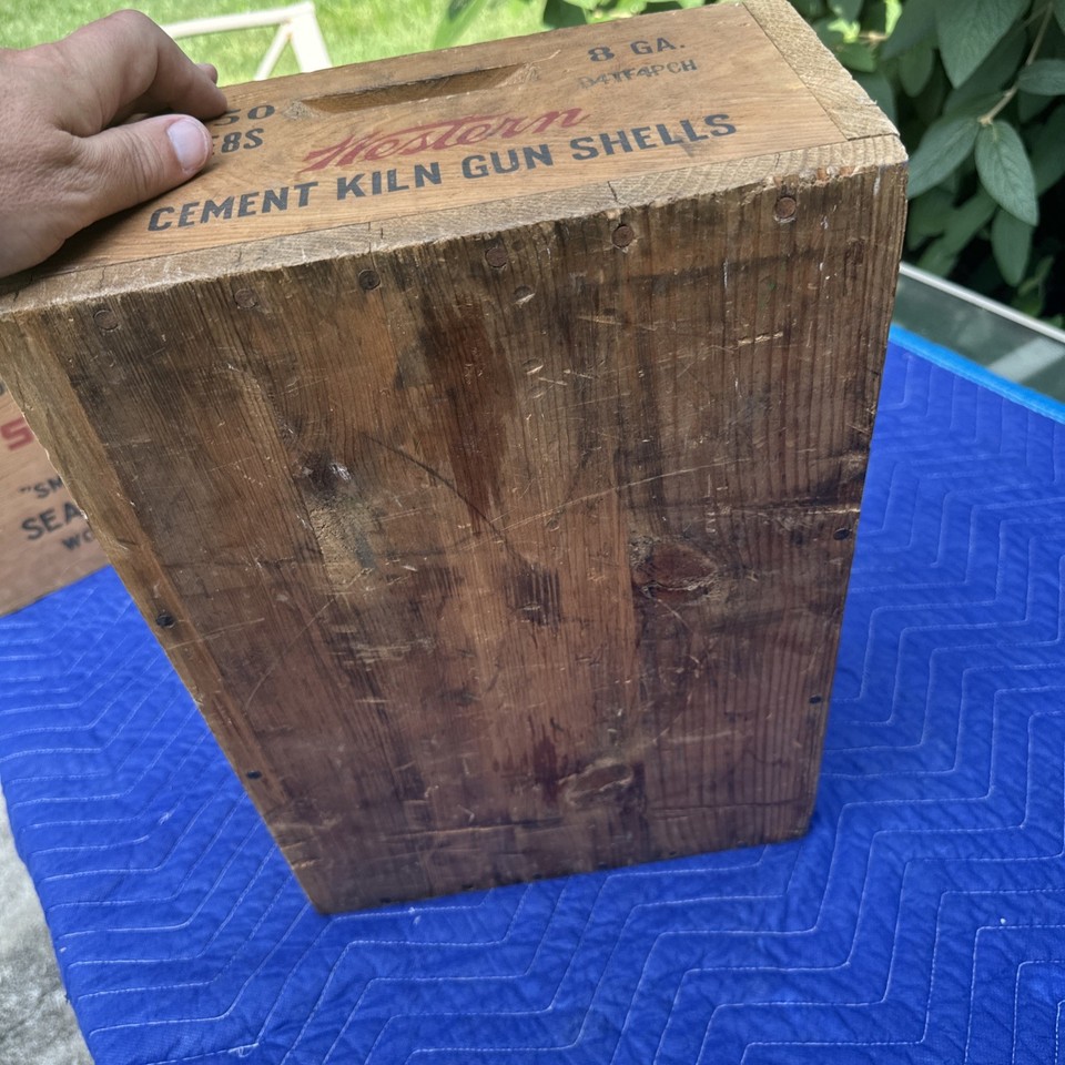 Vintage Rare Western Cartridge Co. 8 Ga. Paper Shells wood ammo box ...