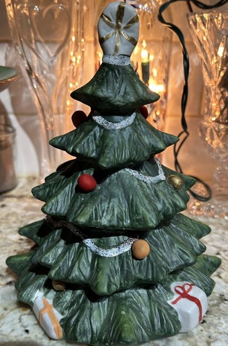 VINTAGE 1982 MANN CERAMIC MUSICAL CHRISTMAS TREE PLAYS JINGLE BELLS 7 ...