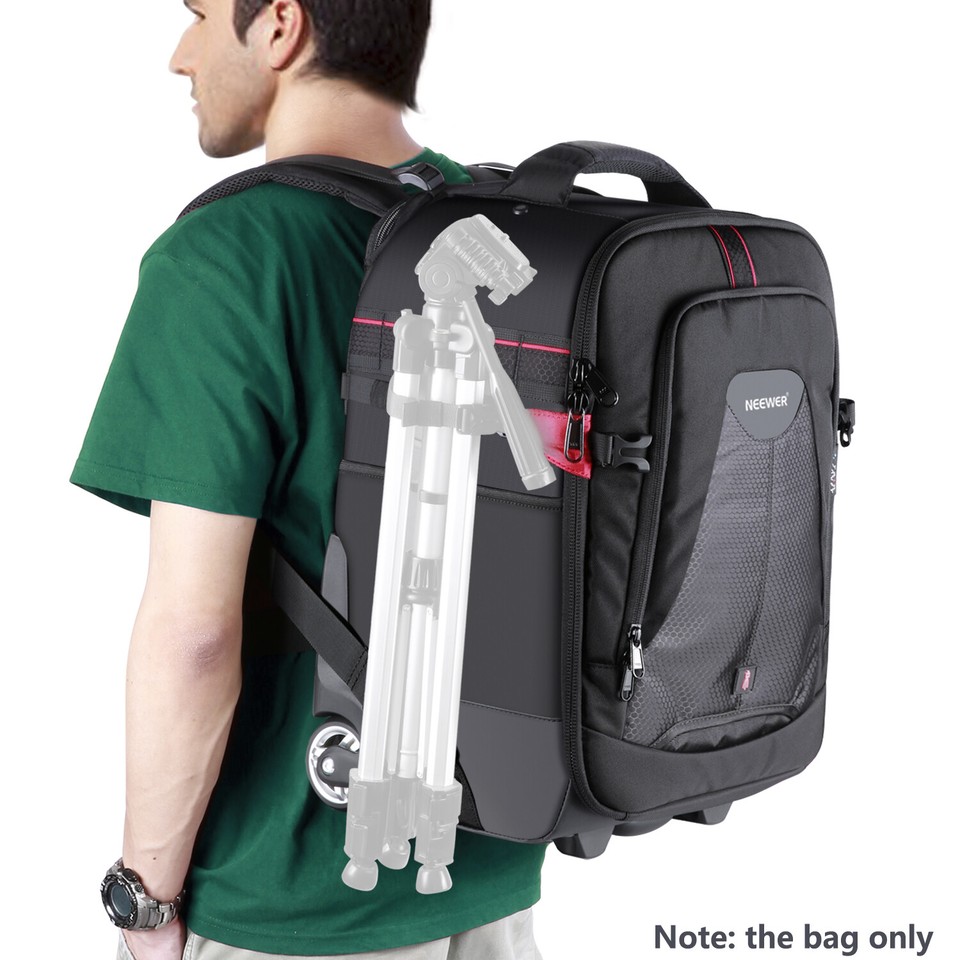 Neewer 2-in-1 Rolling Camera Backpack Trolley Case for Camera Tripod ...