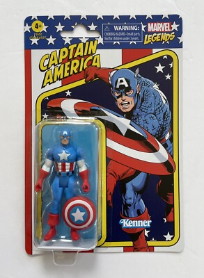 CAPTAIN AMERICA KENNER MARVEL LEGENDS RETRO ACTION FIGURE AVENGERS MOC ...