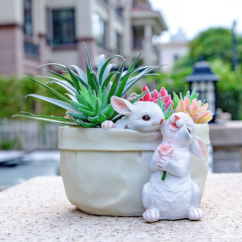 Rabbit Flower Pot Succulent Planter Garden Pots Decorative Flower Pot ...