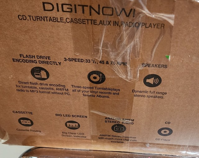 DIGITNOW M504 Bluetooth Record Player Turntable with Stereo Speaker LP ...