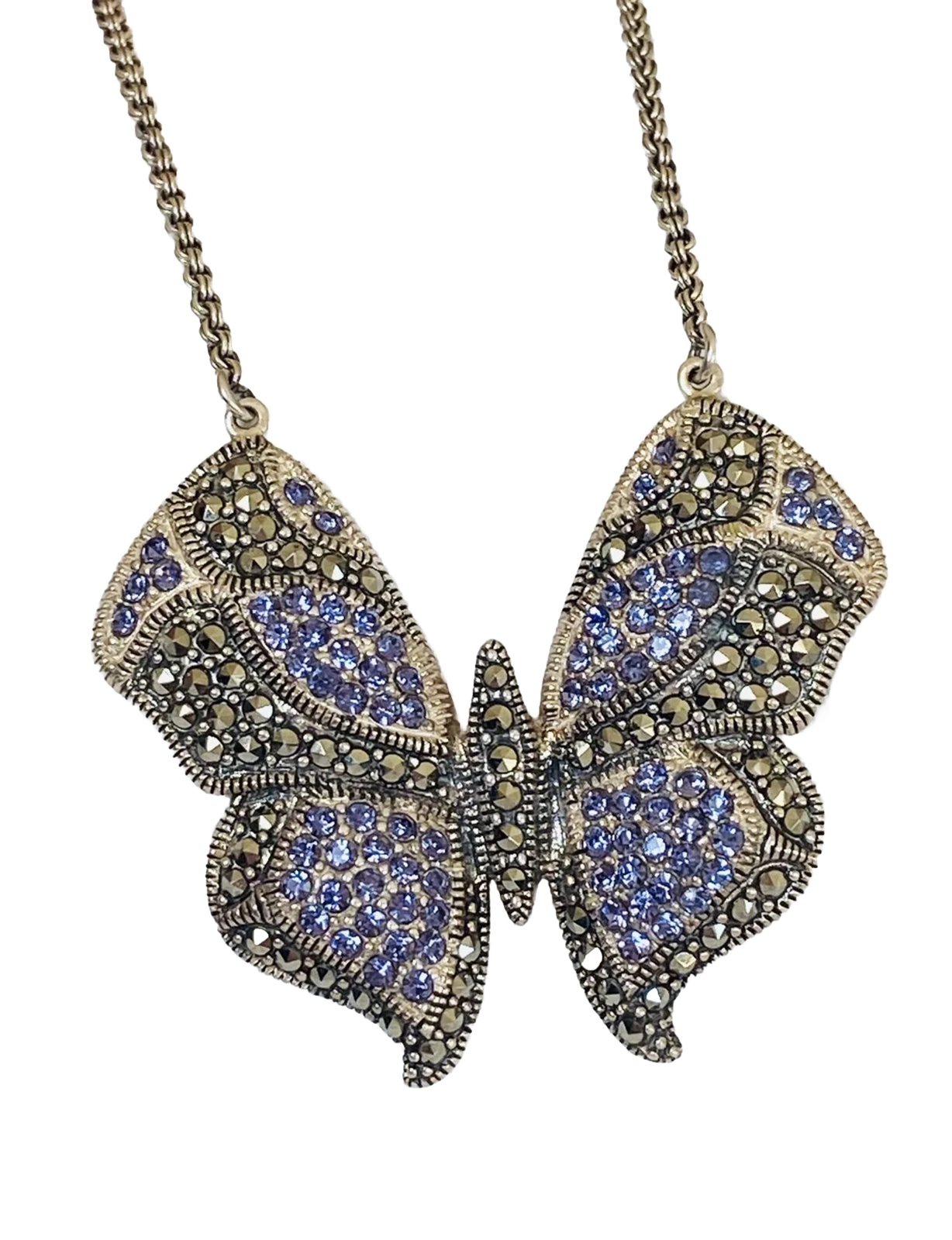 Vintage SLC Singed Sterling Silver Tanzanite Marcasit… - Gem