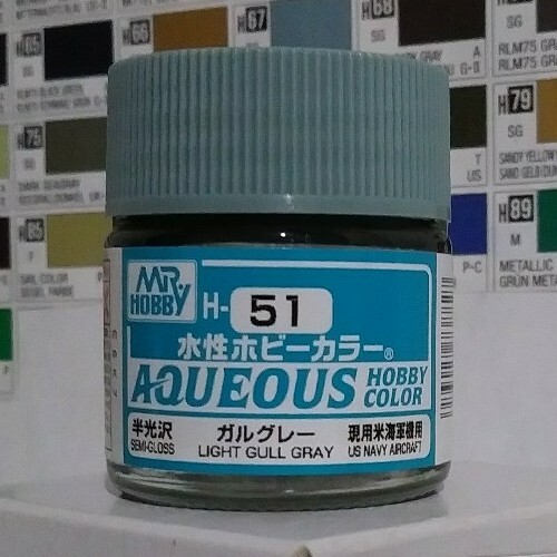 Gunze Aqueous Hobby Color H-51, Semi-Gloss Light Gull Grey. | eBay