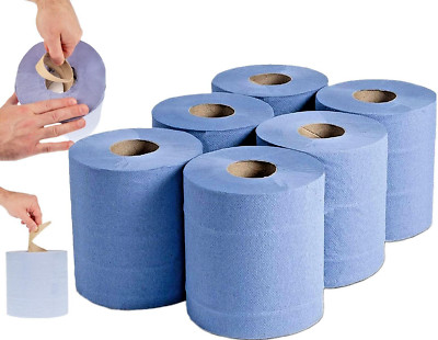 Blue Tissue Roll Towel 70m x6 (420m total) Centrefeed Centre Feed ...