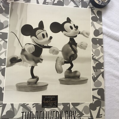 WDCC Disney Poster THE DELIVERY BOY Mickey & Minnie Mouse B&W 18x24 ...