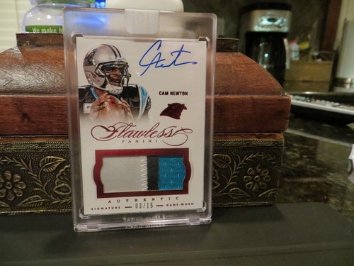 Panini Flawless Ruby Autograph Jersey Panthers Auto Cam Newton 03/15 ...