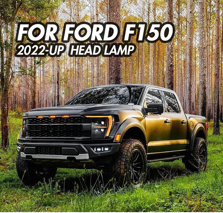 Pair LED Headlights For Ford F-150 F150 2021-2023 Front Lamps Assemly ...