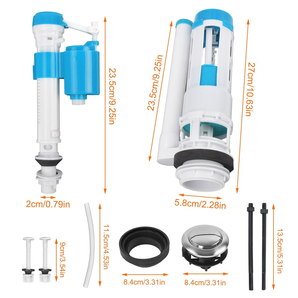 Toilet Cistern Repair Kit Fill Flush Valve Dual Button Water Tank ...