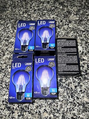 Feit Electric A19/TB/LED Filament A 19 Dimmable Blue LED Light Bulb, 4. ...