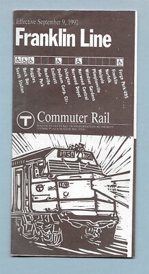 MBTA Massachusetts Bay Commuter Rail Time Table Franklin Line 09/09 ...