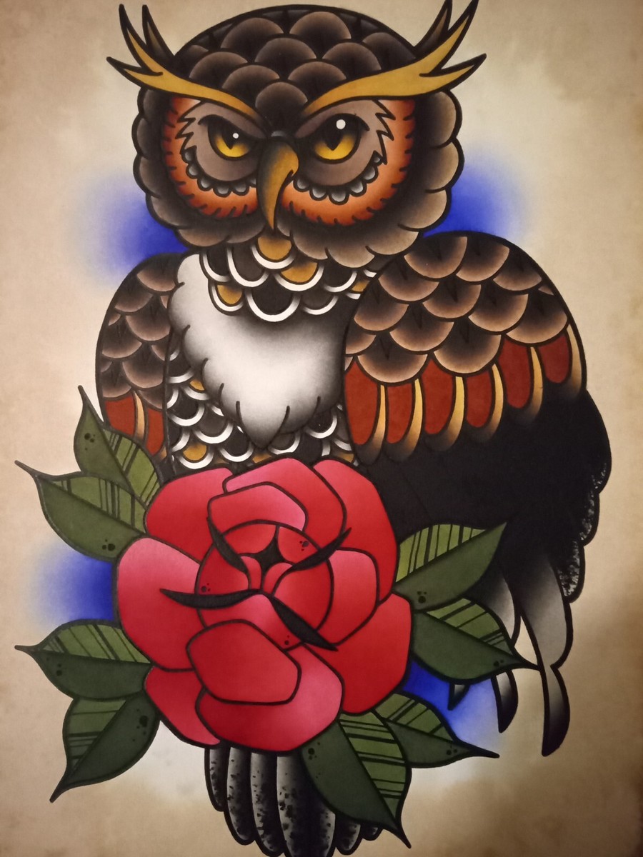 Neo Traditional Owl Tattoos