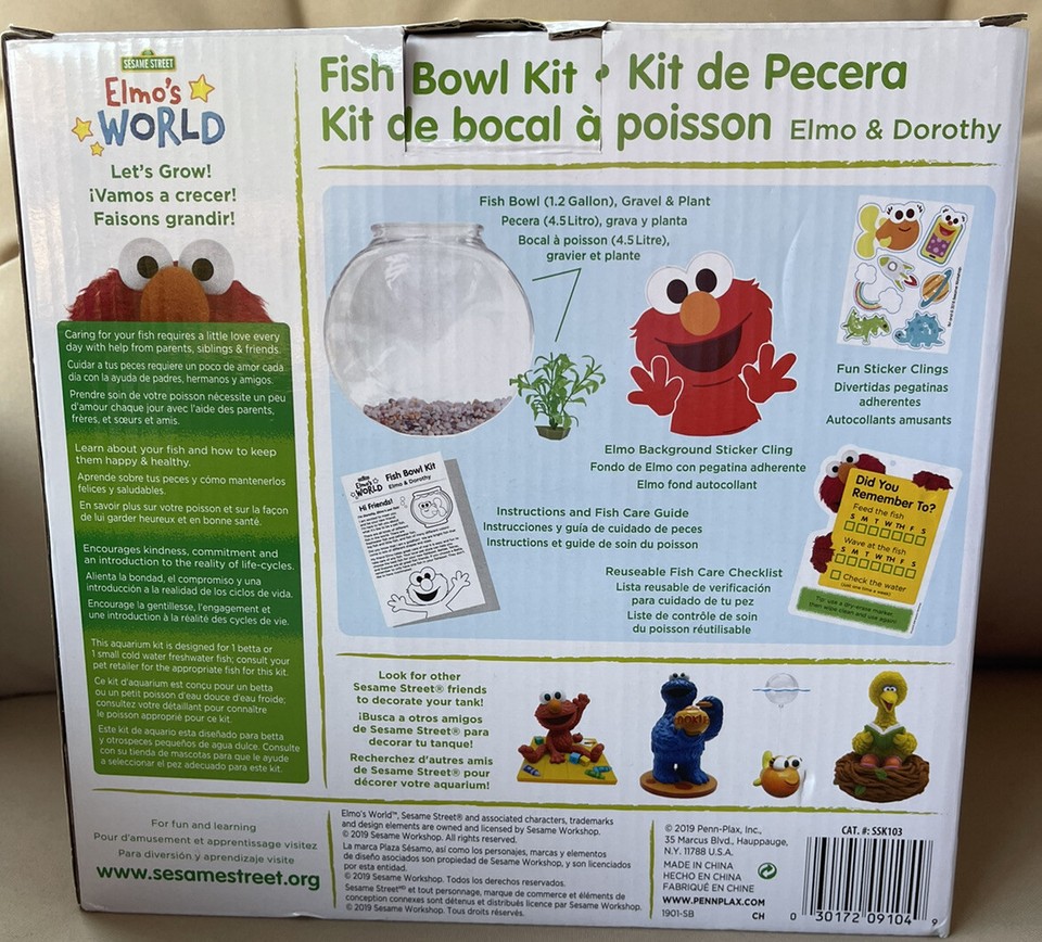 Sesame Street Elmo‘s World 1.2 Gallon Fish Bowl Kit For Kids NEW | eBay