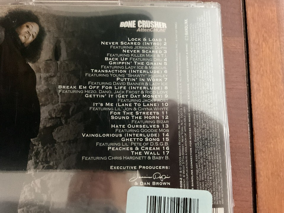 2003 Arista Records “BONE CRUSHER ATTENCHUN!” (Lt. Ed. DVD) CD NEW MA ...
