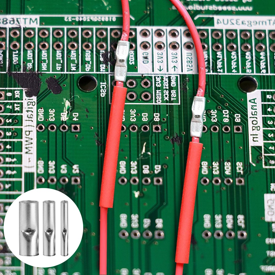 200PCS Copper Bare Wire Splice Terminals Uninsulated Ferrules Crimp ...