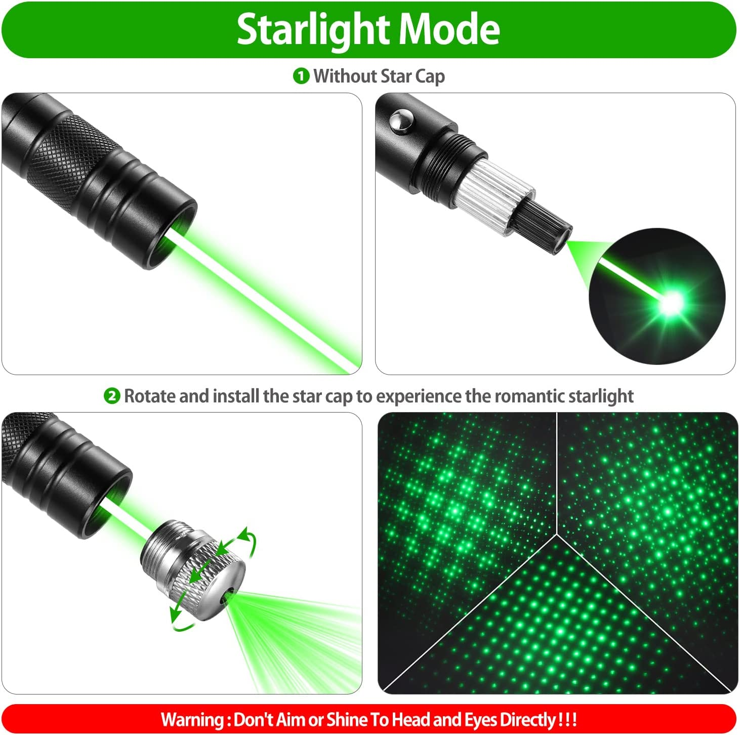 Puntero Laser de Alta Potencia Recargable Pluma Laser con Enfoque ...