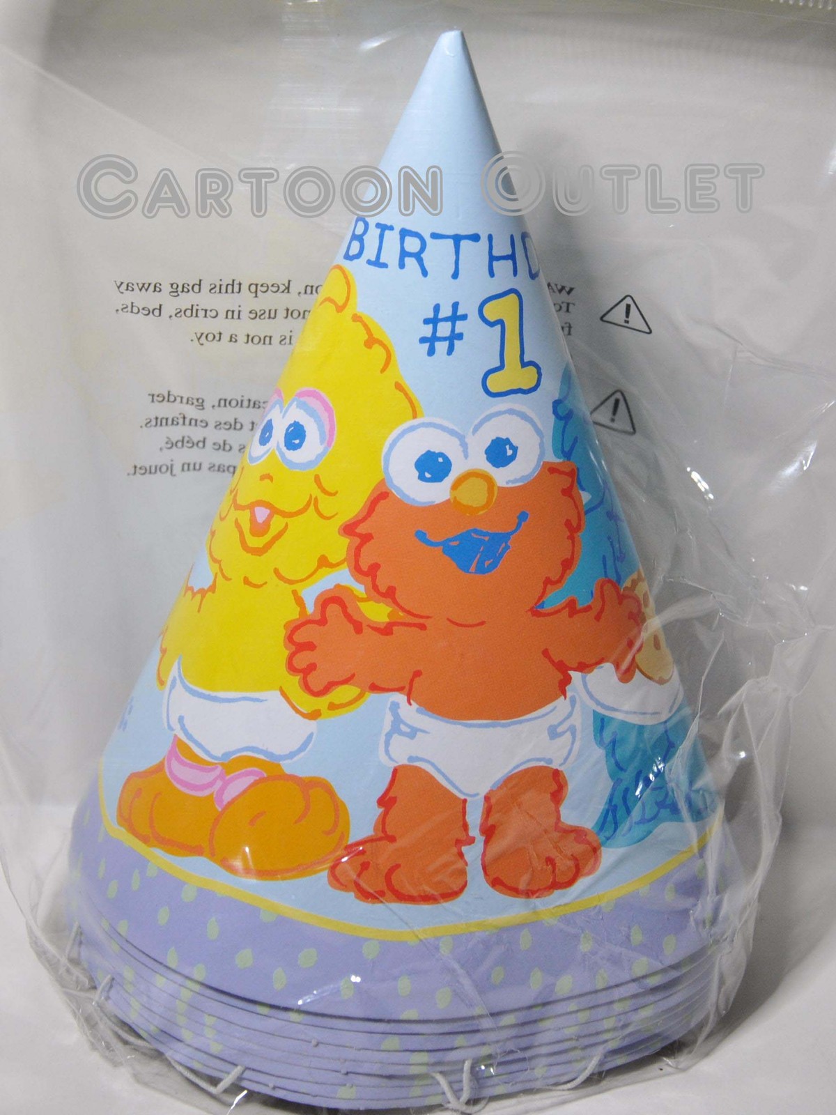 ELMO PARTY HATS 8 PCS PARTY SUPPLIES BIGBIRD COOKIE MONSTER 1ST ...
